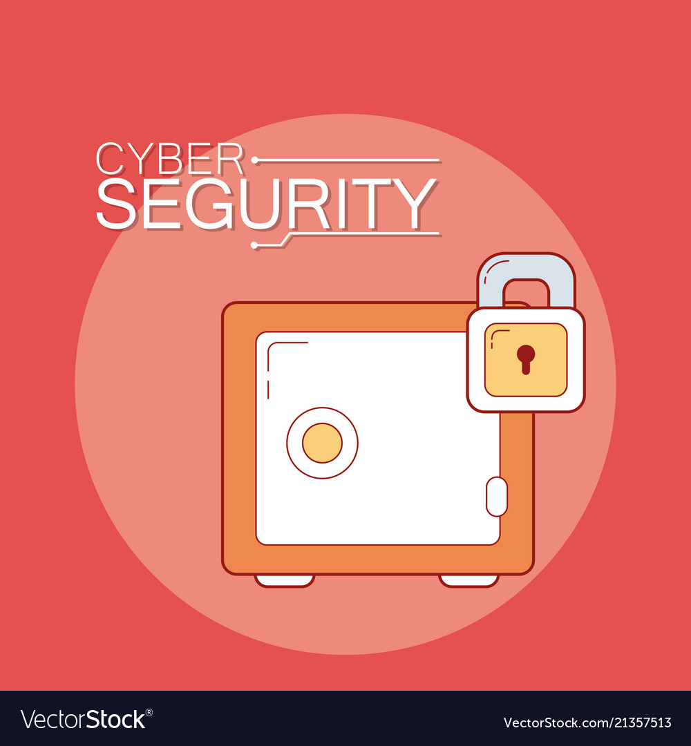 Cyber security emblem Royalty Free Vector Image