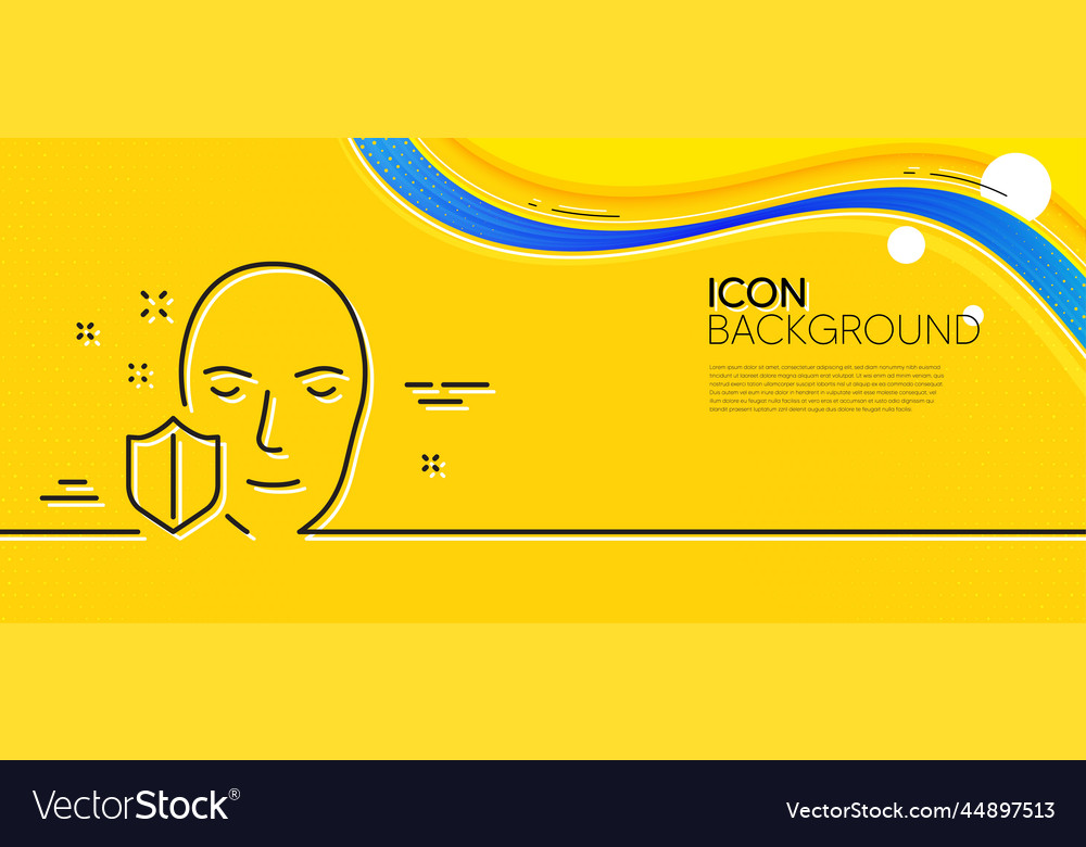 Face Detection Protected Line Icon Secure Access Vector Image
