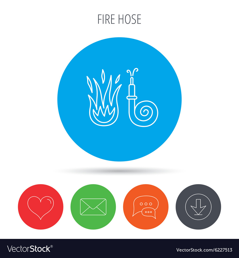 Fire hose reel icon firefighters station sign Vector Image