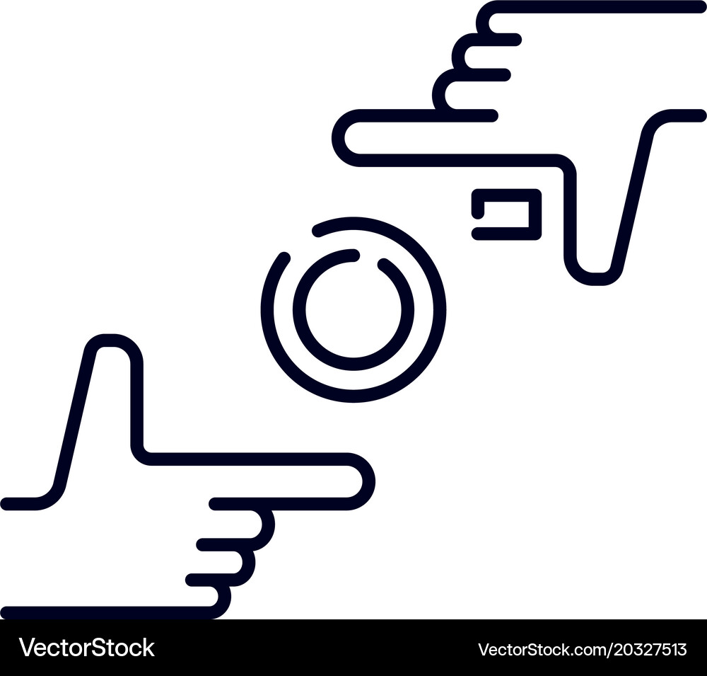 Hands holding photo camera shutter photography Vector Image