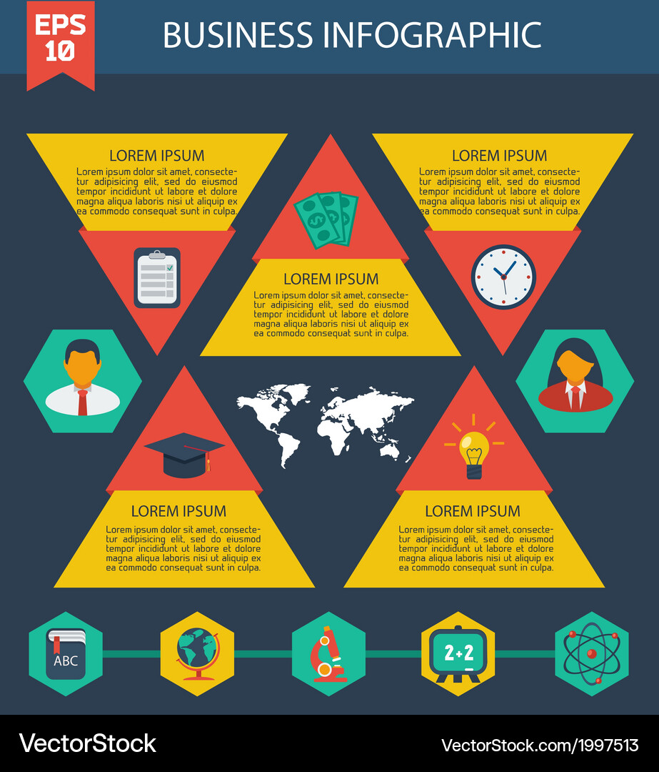 Modern flat infographic background Royalty Free Vector Image