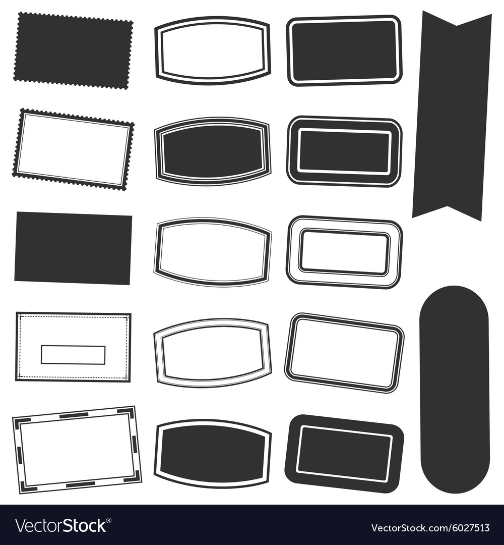 Rectangle stamp set Royalty Free Vector Image - VectorStock