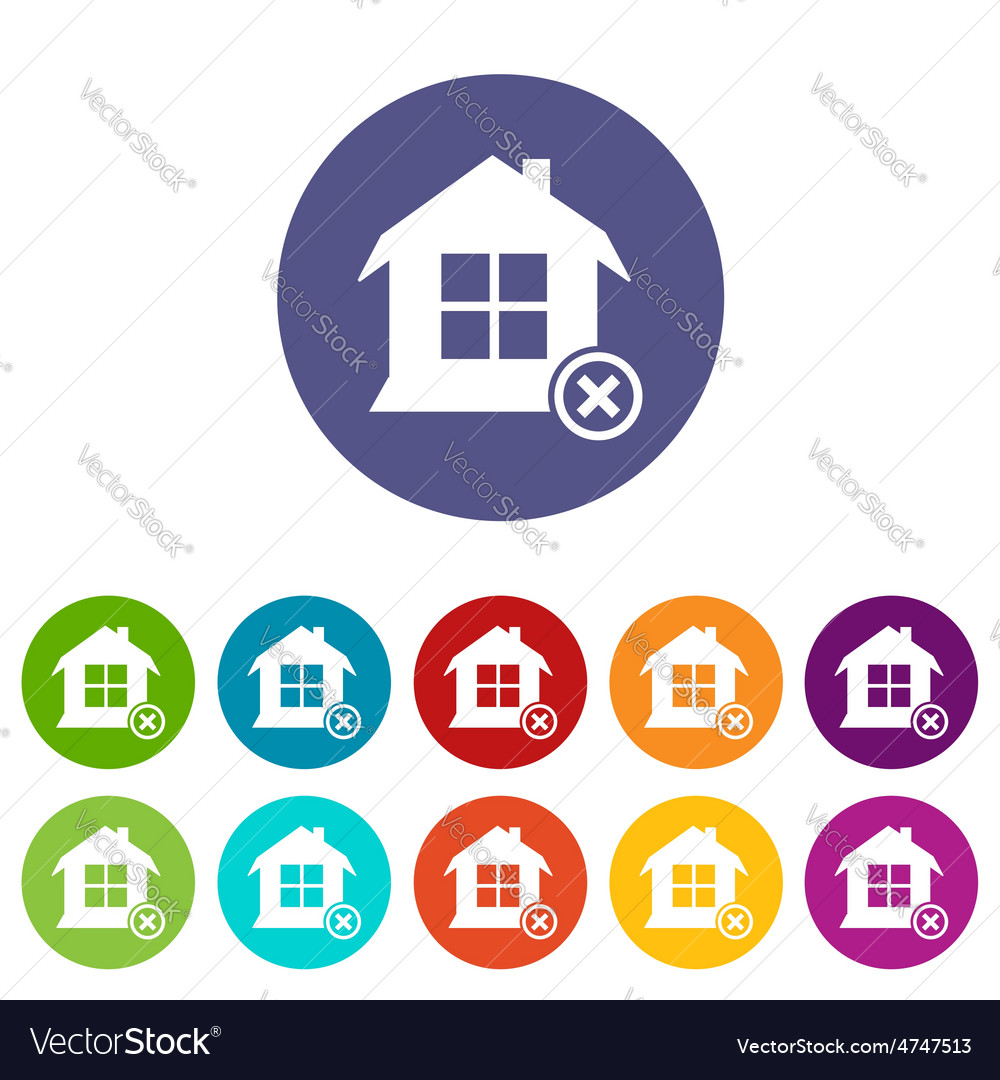 Remove house icon set Royalty Free Vector Image