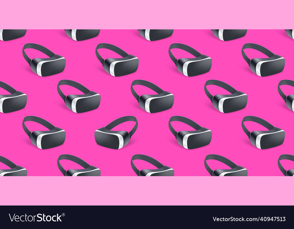 Seamless pattern with vr glasses 3d Royalty Free Vector