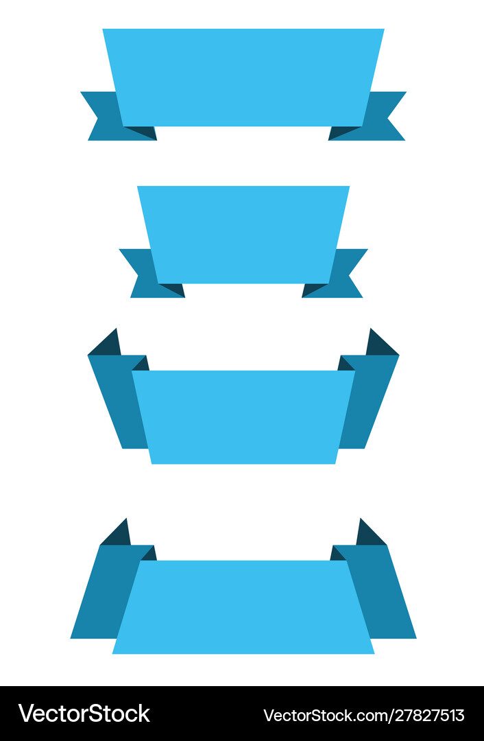 Set blue ribbon banner icon Royalty Free Vector Image