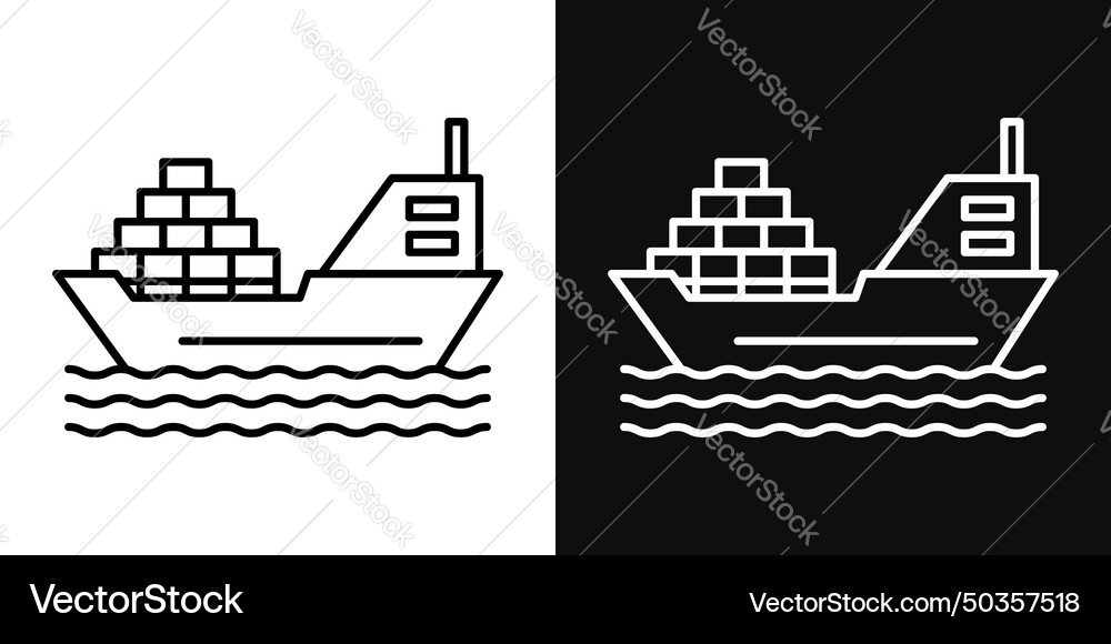Frachtschiff Symbol gesetzt Seefrachtschiff Symbol