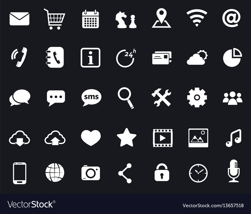 Communication media and mobile icons Royalty Free Vector