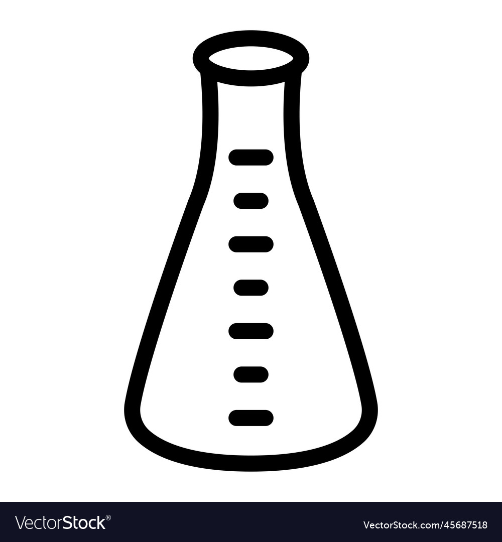 Flask thick line icon Royalty Free Vector Image