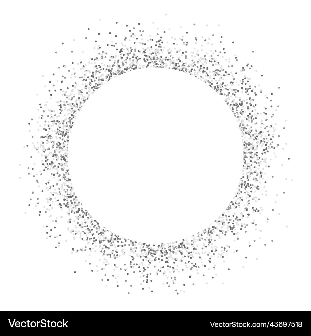 Glitter circle on white background silver Vector Image