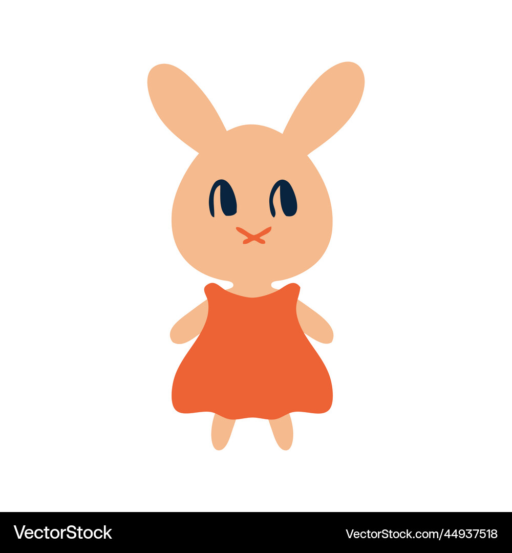 Hand drawn cute bunny in flat style perfect Vector Image