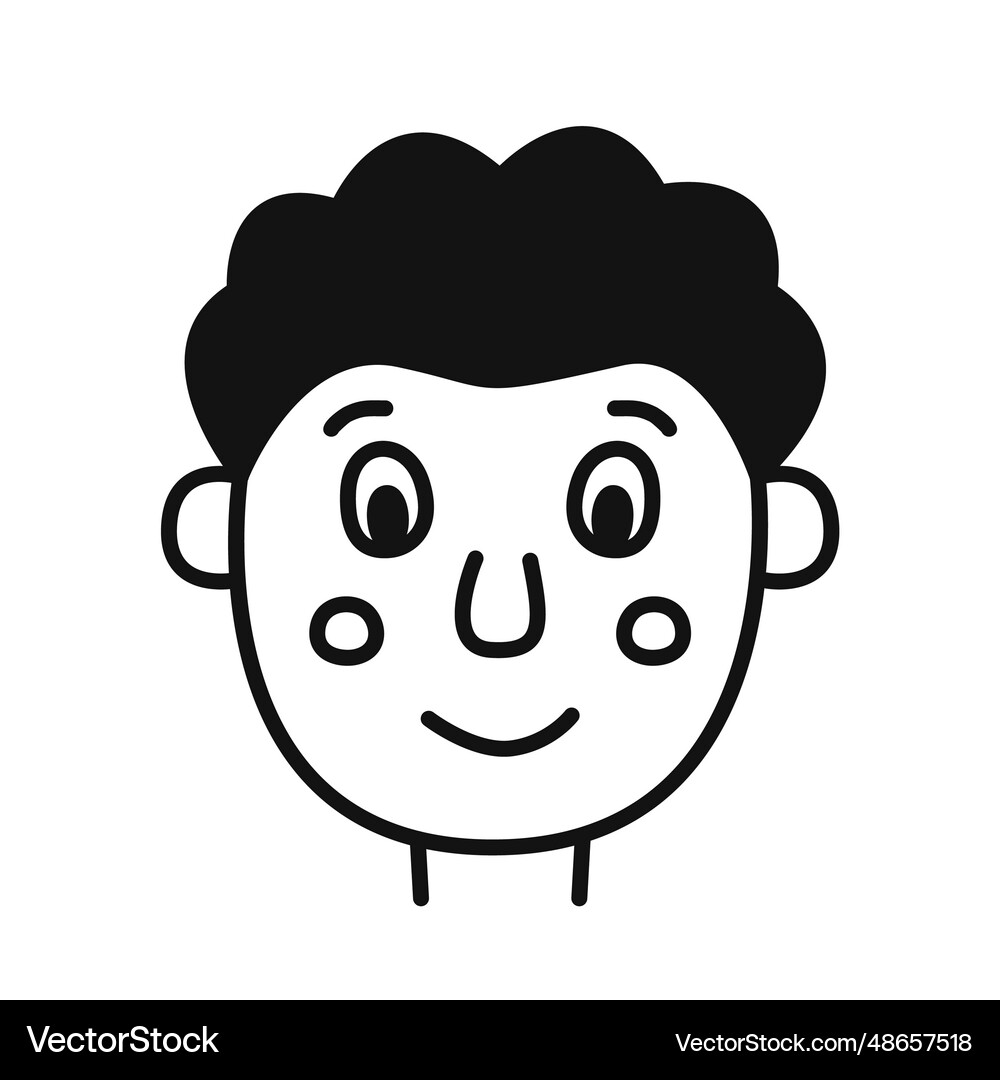 Hand drawn doodle portrait young man Royalty Free Vector