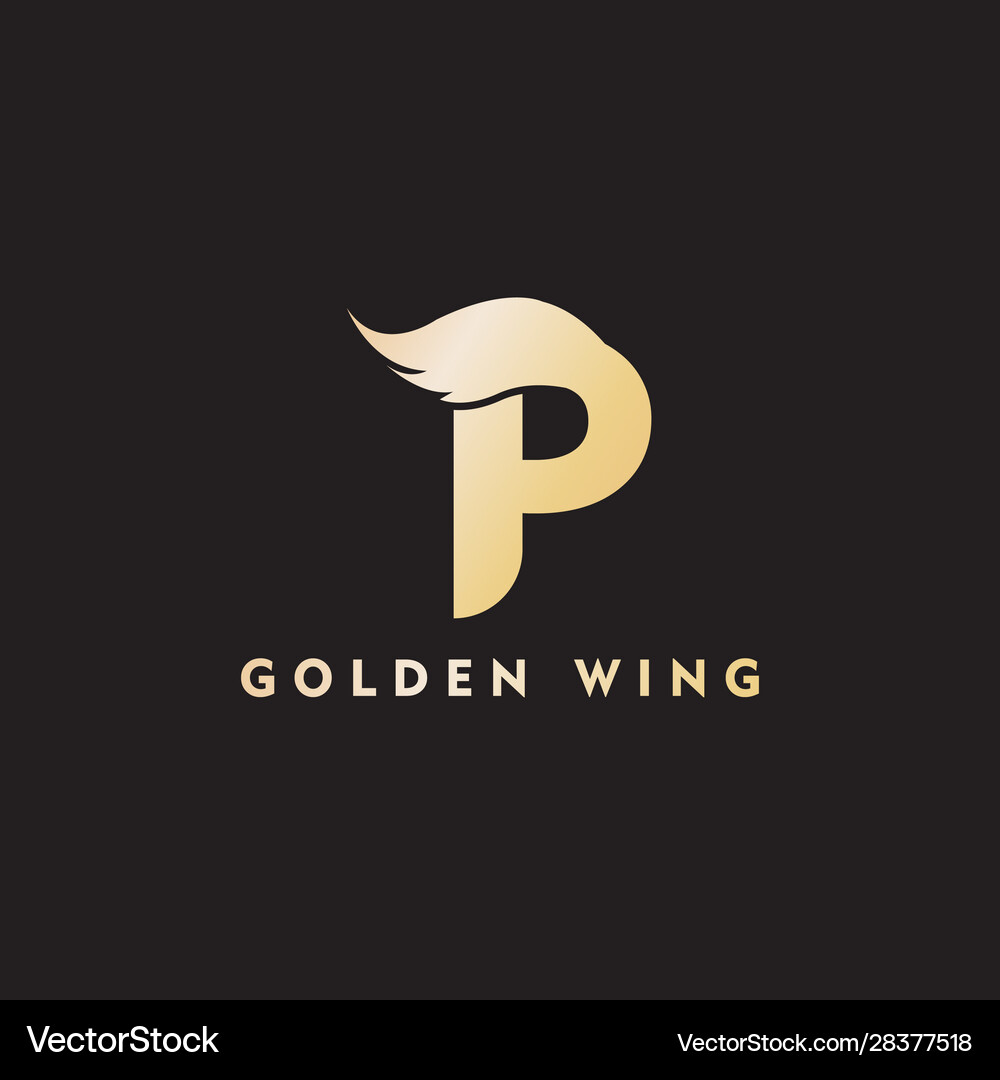 Initial letter p business wing logo icon Vector Image