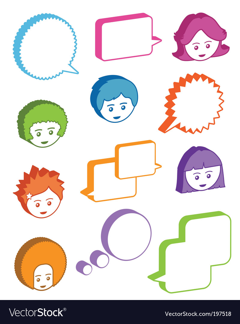 Kids with speech bubbles Royalty Free Vector Image