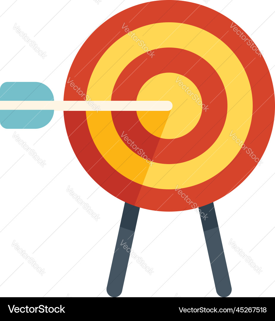 Marketing media target icon flat online Royalty Free Vector