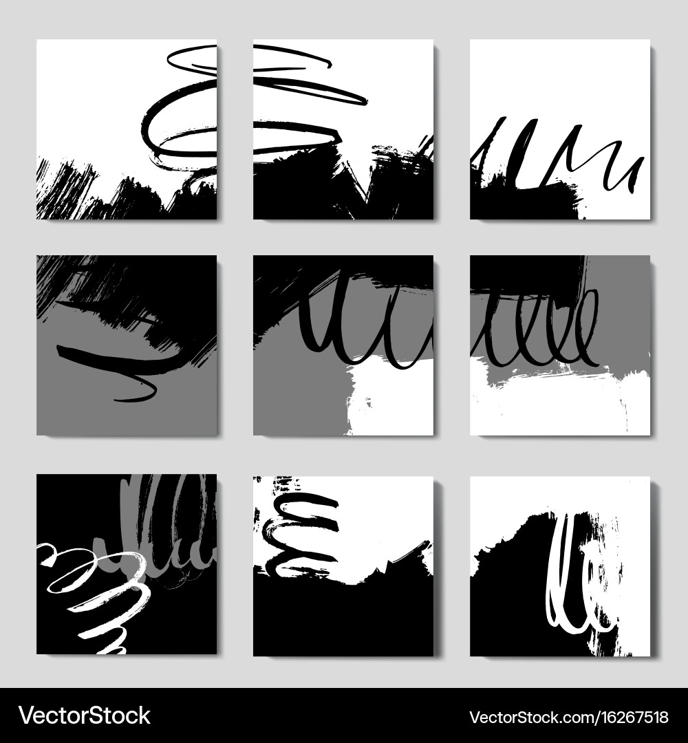Modern brush postcard template Royalty Free Vector Image
