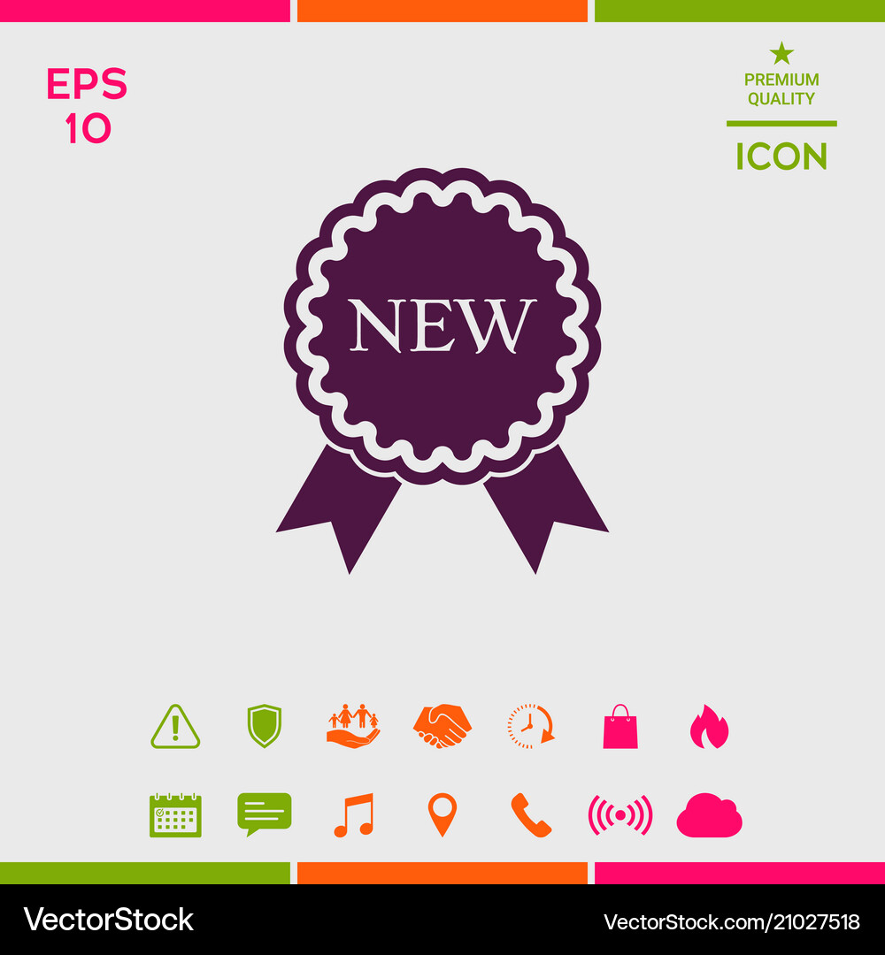 New offer icon with ribbons Royalty Free Vector Image