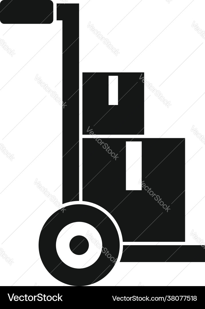 Parcel cart home delivery icon simple style Vector Image