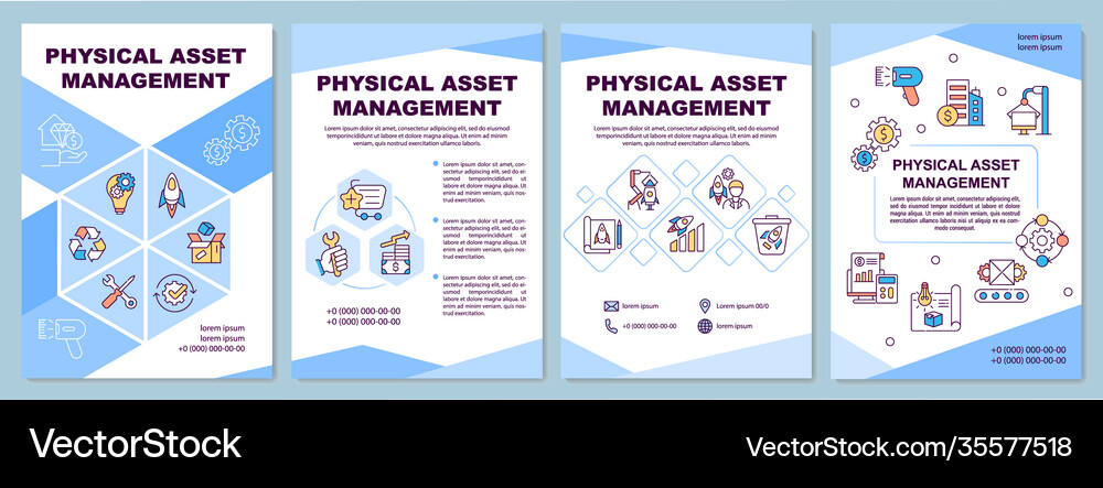 Physical asset management brochure template Vector Image