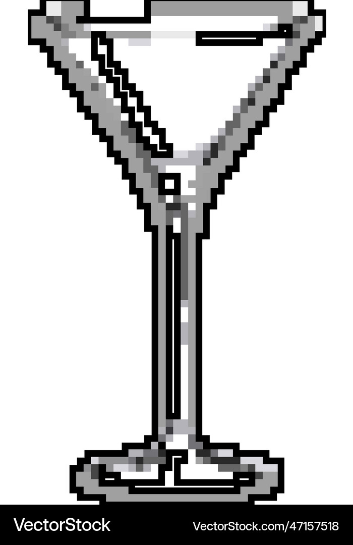 Restaurant cocktail glasses game pixel art Vector Image