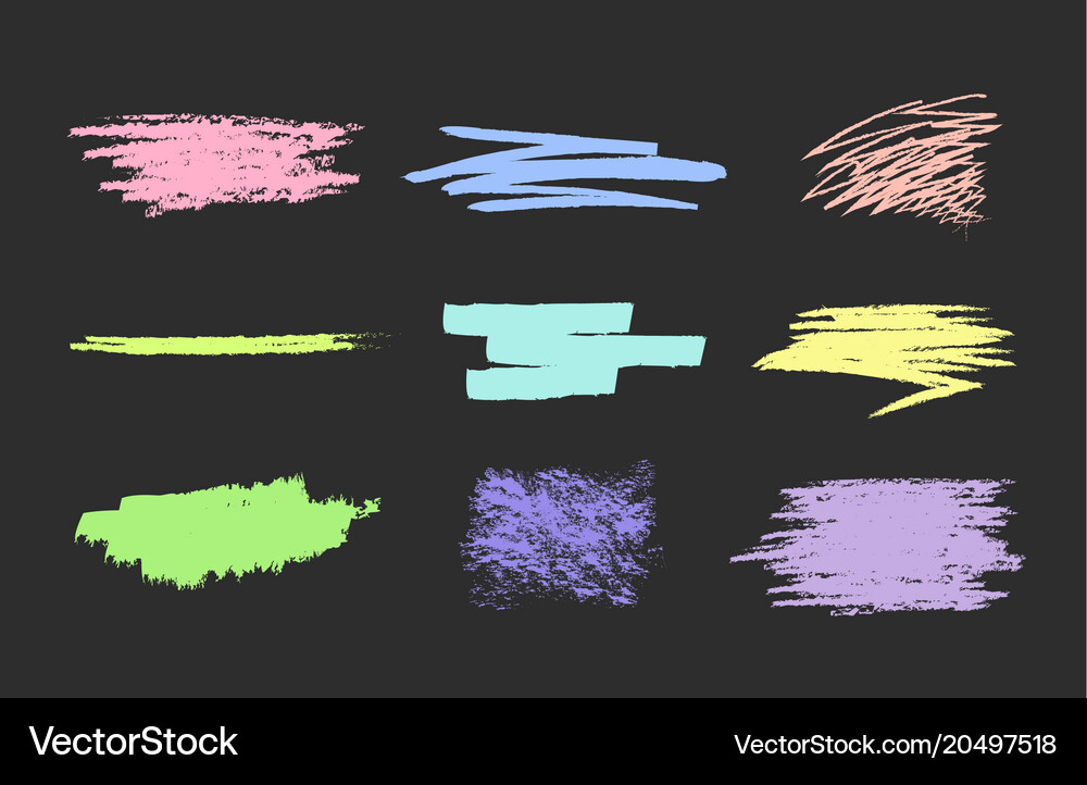 Set of scribble smears pastel Royalty Free Vector Image