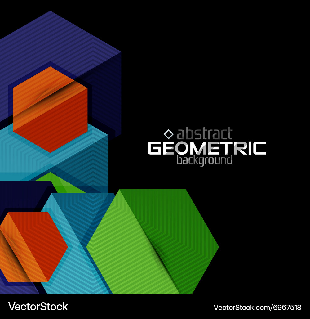 Textured paper geometric shapes on black Vector Image