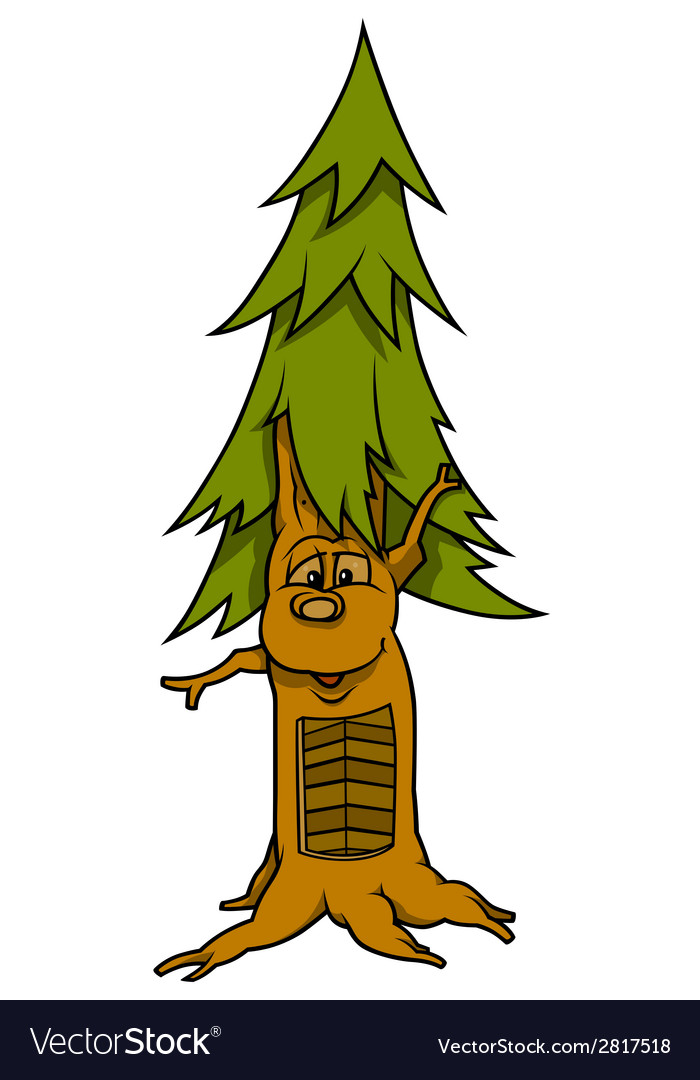 Tree with face Royalty Free Vector Image - VectorStock