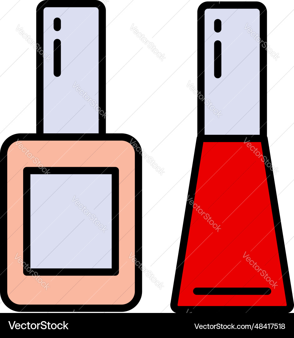 With manicure nail polishes Royalty Free Vector Image