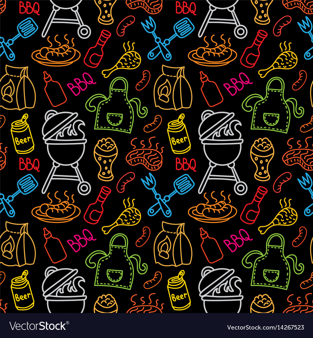 Barbecue grill pattern Royalty Free Vector Image
