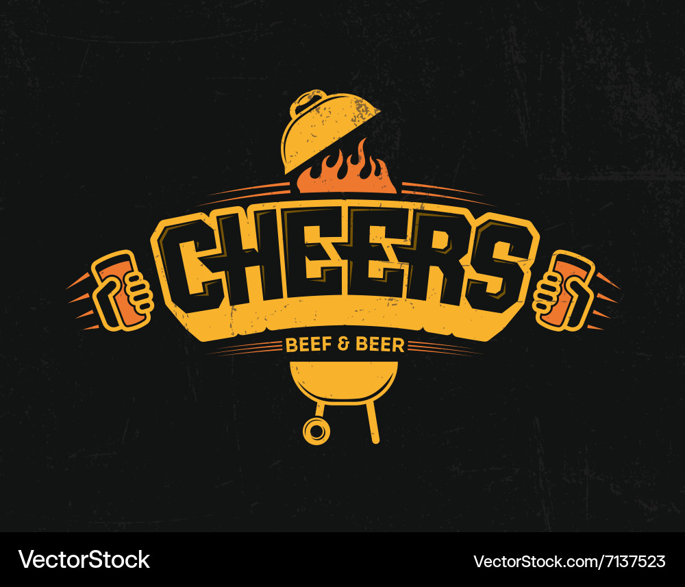 Cheers lettering logo sketch Royalty Free Vector Image