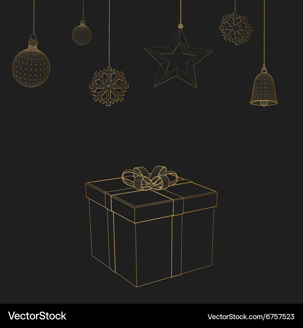 Christmas decoration and gift box Royalty Free Vector Image