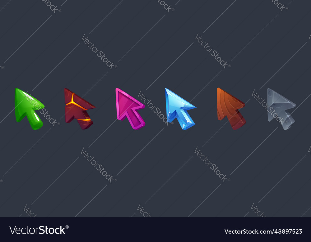 Game ui arrows set isolated on background Vector Image