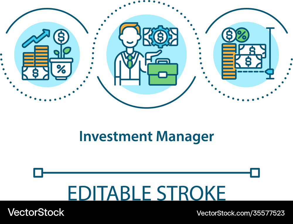 Investment manager concept icon Royalty Free Vector Image