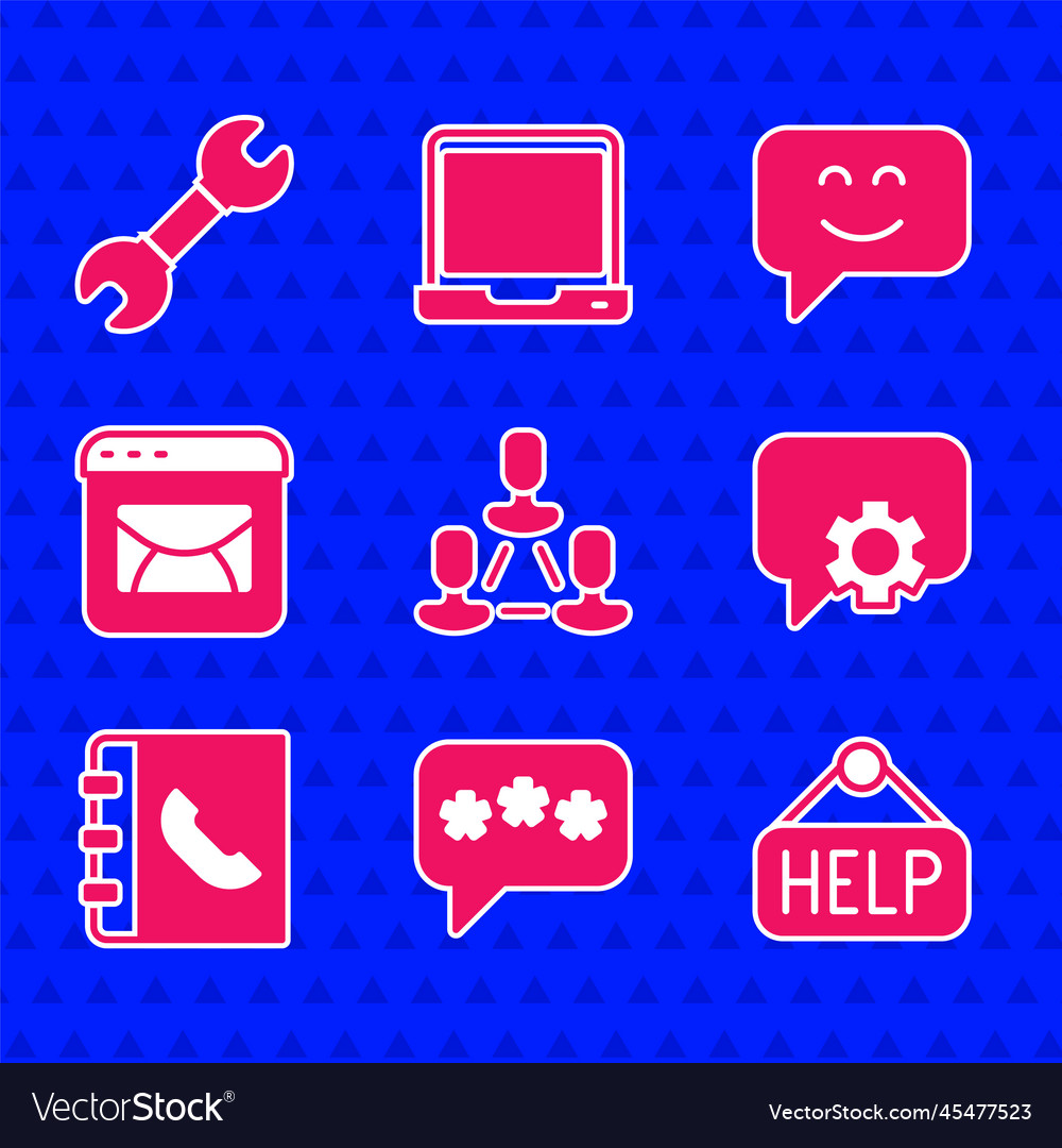 Set employee hierarchy speech bubble chat Vector Image Set employee hierarchy speech bubble chat Vector Image