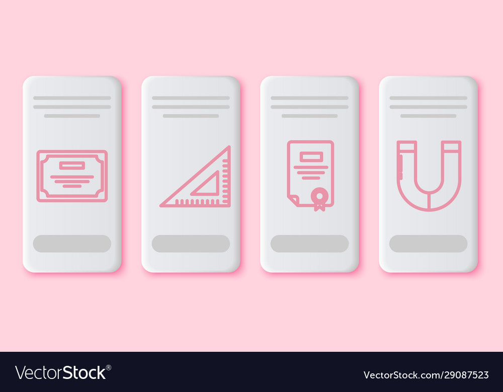 Set line certificate template triangular ruler Vector Image Set line certificate template triangular ruler Vector Image