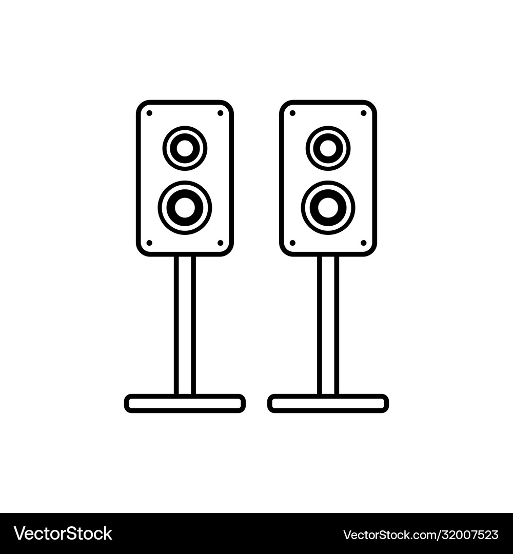 Stereo speaker line icon sound system speakers Vector Image
