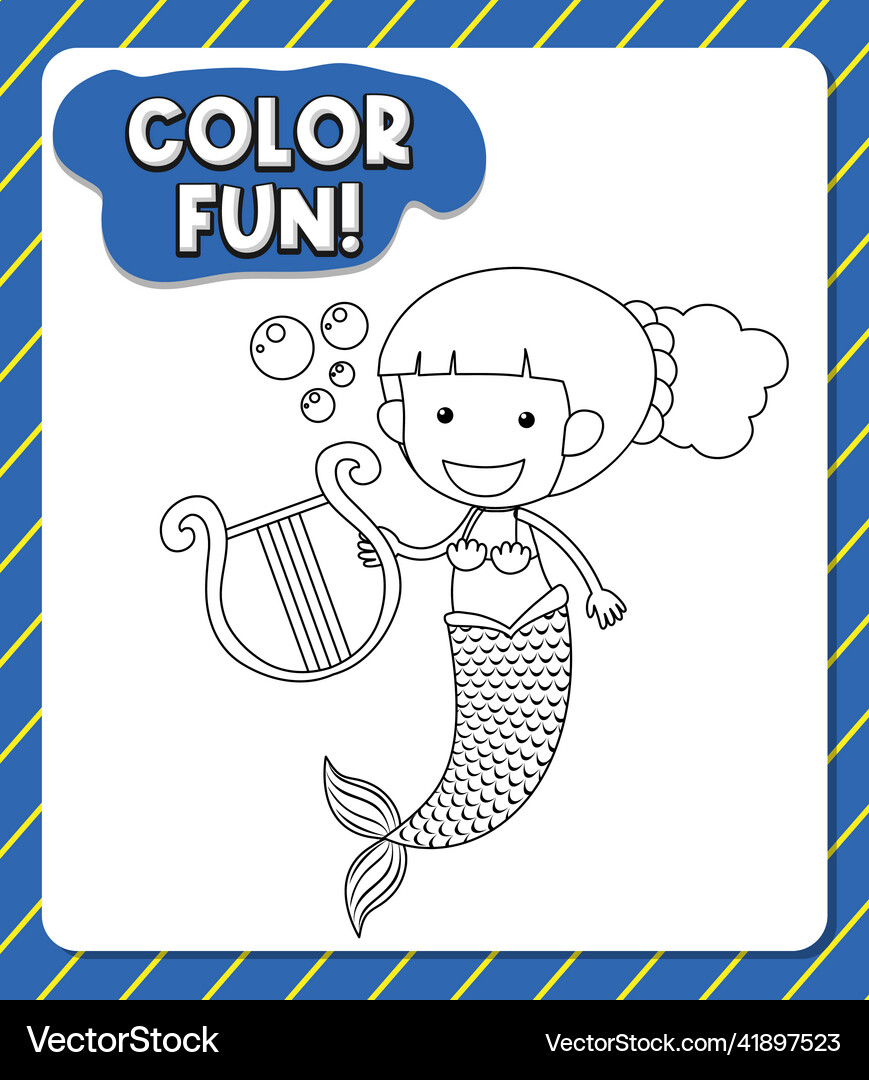 Worksheets template with color fun text Royalty Free Vector