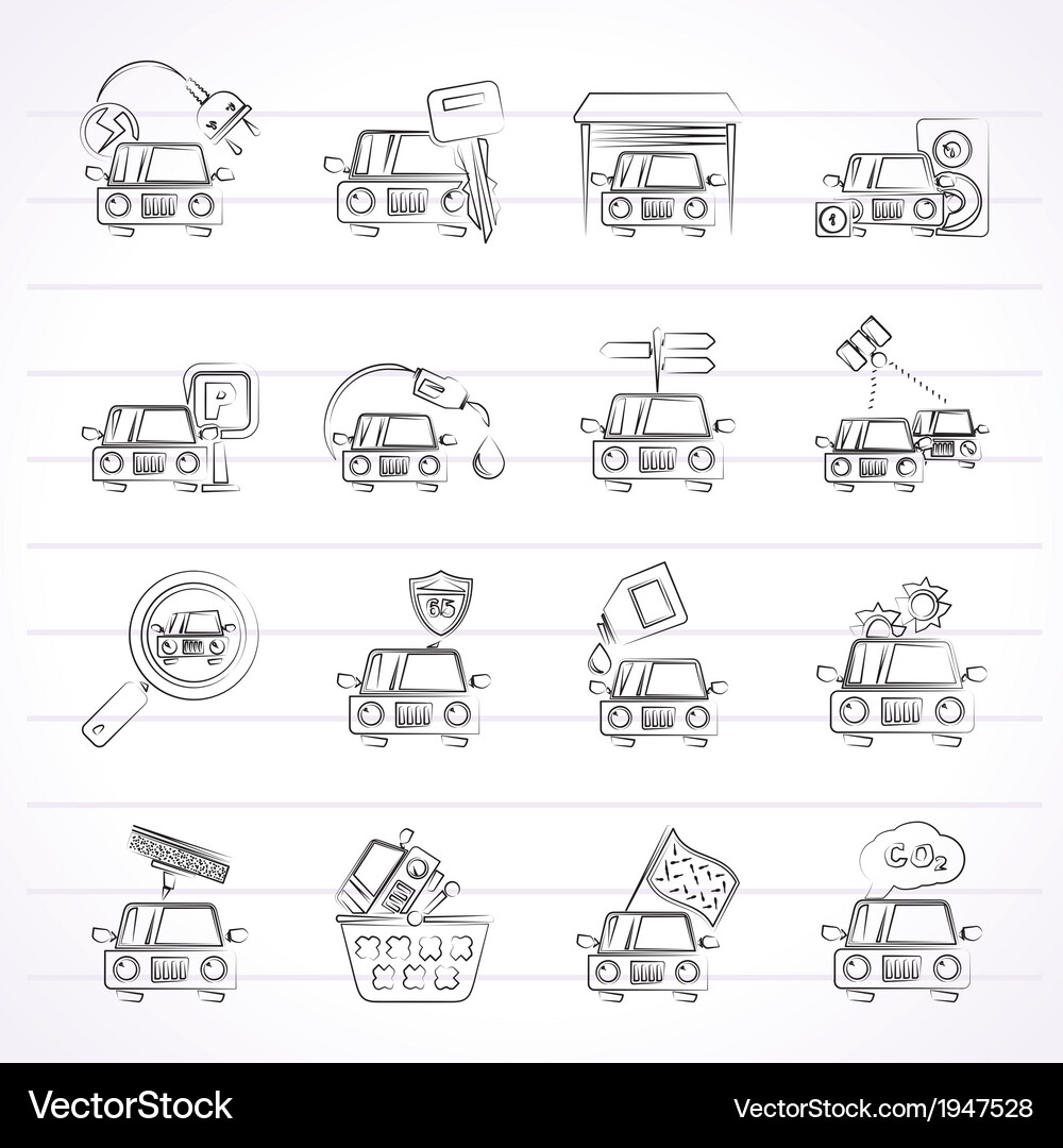 Car and road services icons Royalty Free Vector Image