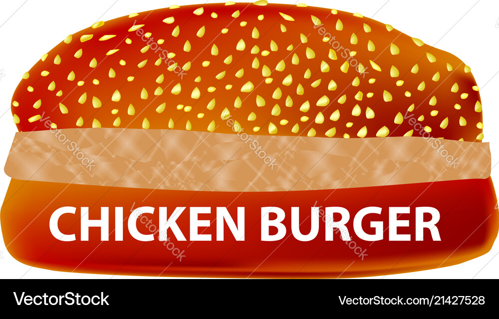 Chicken burger Royalty Free Vector Image - VectorStock