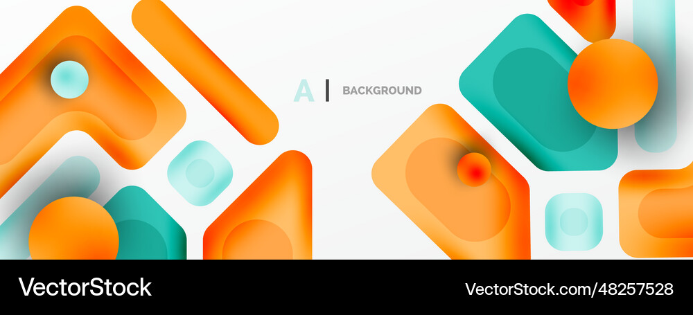 Colorful geometric shapes lines squares and Vector Image