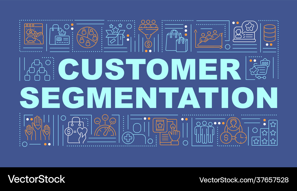 Customer segmentation word concepts banner Vector Image