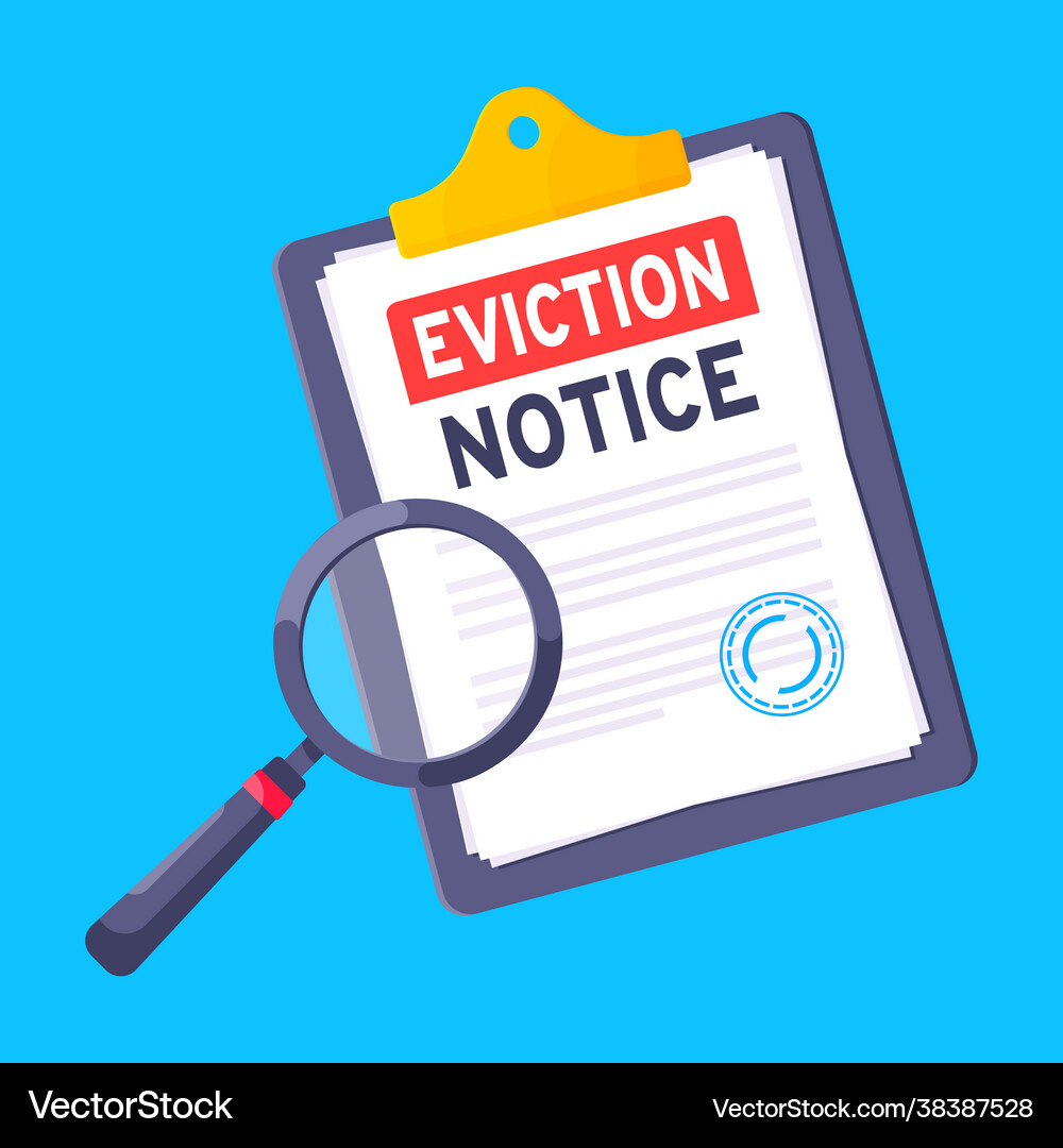 Eviction notice legal document on clipboard Vector Image