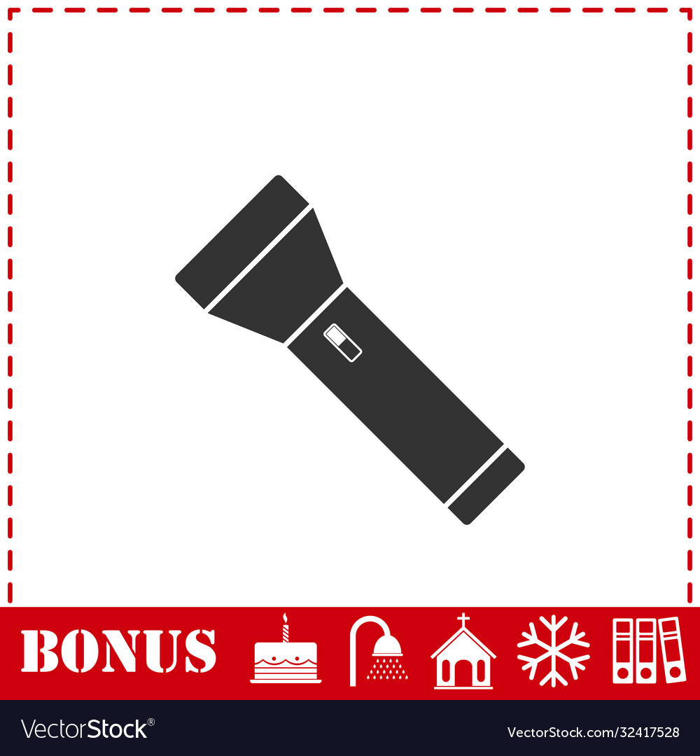 Flashlight icon flat Royalty Free Vector Image