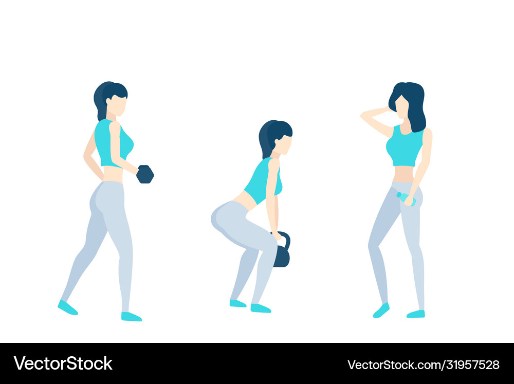 Girl training in gym Royalty Free Vector Image
