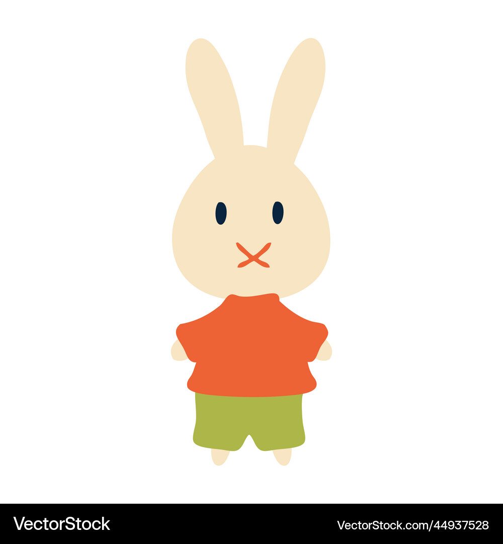 Hand drawn cute bunny in flat style perfect Vector Image
