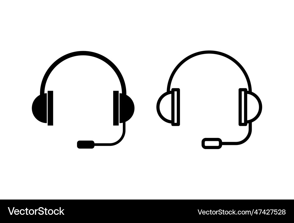 Headphone icon headset icon symbols Royalty Free Vector