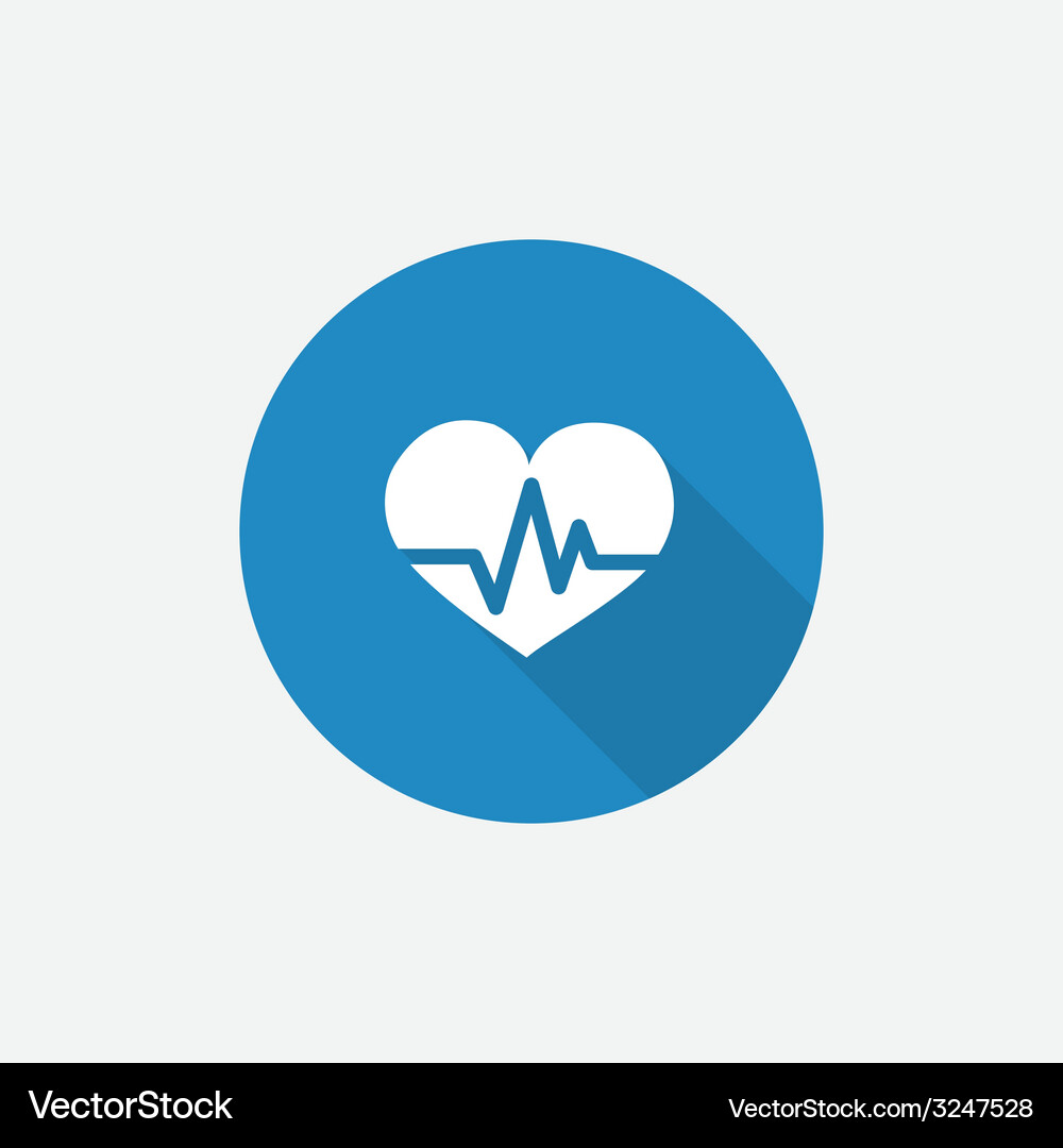 Heartbeat Pulse Icon - Blue with Shadow Royalty Free Vector