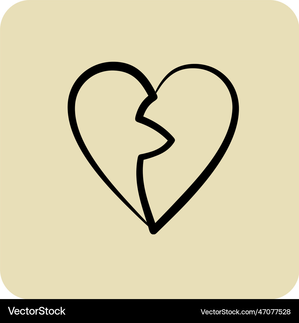 Icon broken heart related to valentines day Vector Image