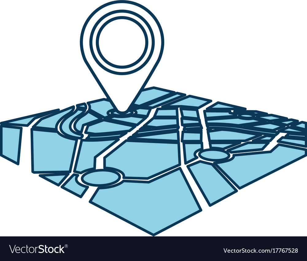 Map navigation gps with pointer isolated on white Vector Image