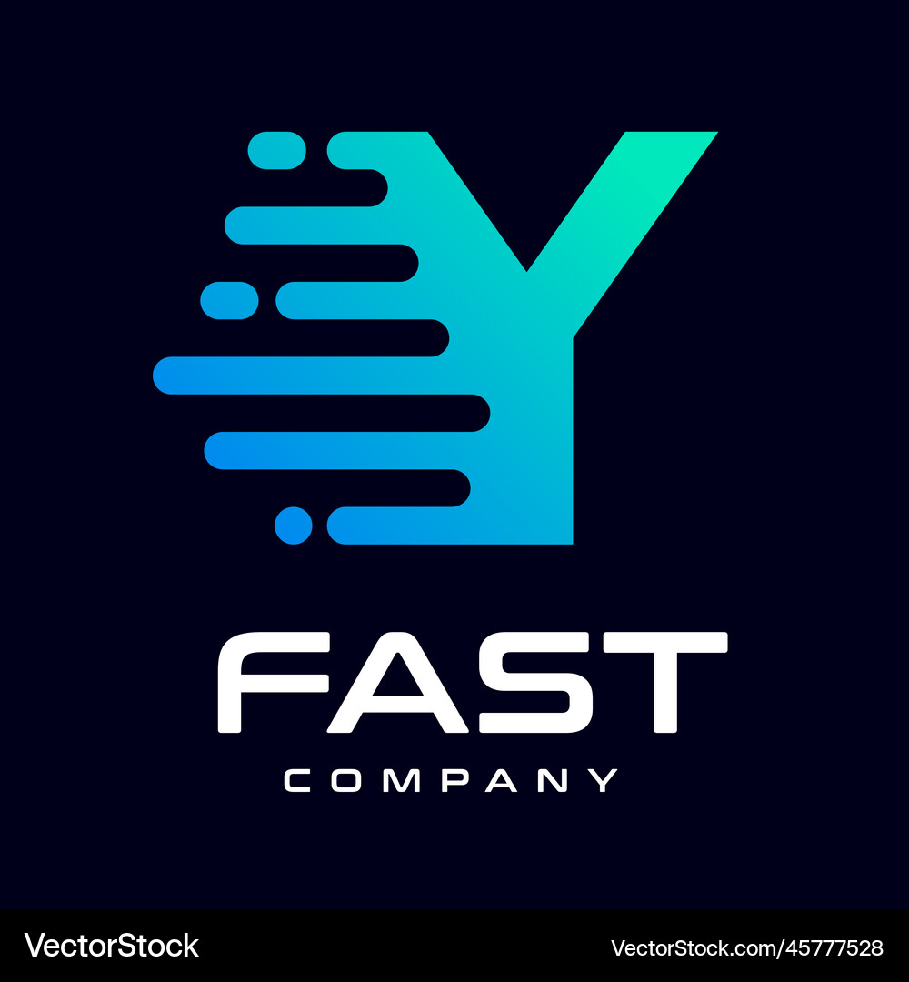 Modern fast letter y logo this font with speed Vector Image