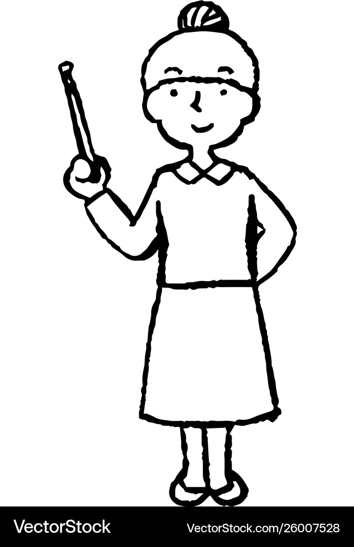 Monochrome a woman face and pose Royalty Free Vector Image
